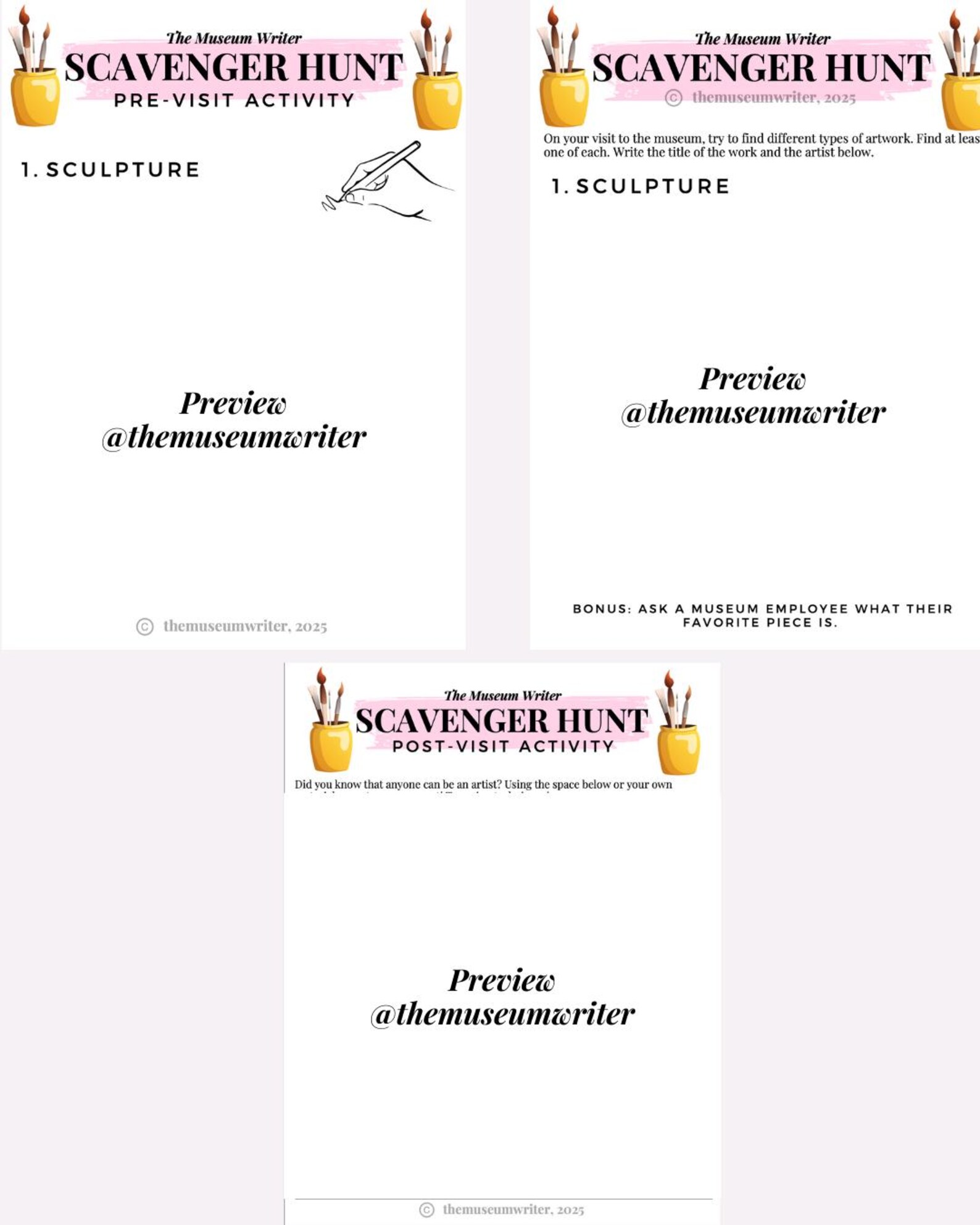Elementary School Art Museum Scavenger Hunt – Printable Activity for ...