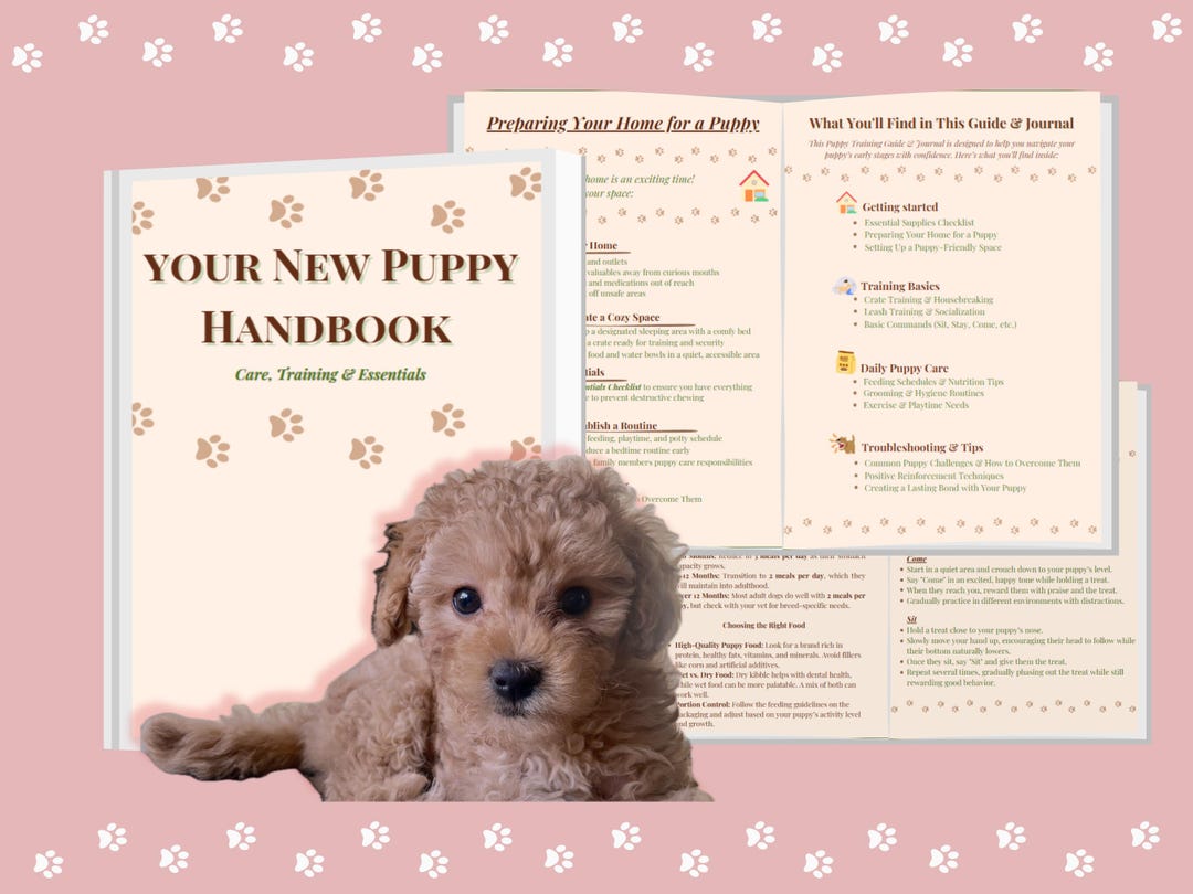 New Puppy Starter Guide | Printable Pet Care & Training Handbook - Etsy