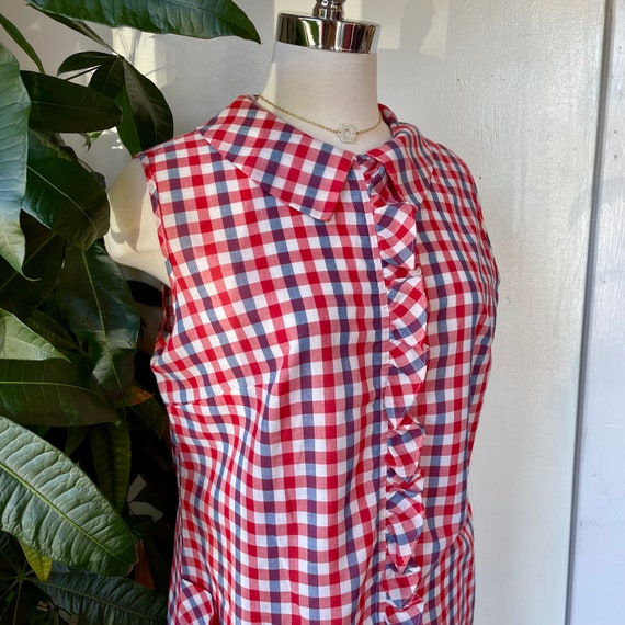 Vintage 1960s 70s checkered Plaid House Dress // Size… - Gem