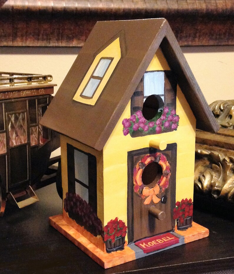 Autumn Painted Birdhouse Personalized Fall - Etsy