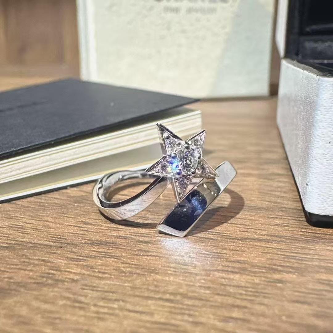 Authentic Chanel Comet Diamond Ring, Size 52 - Etsy