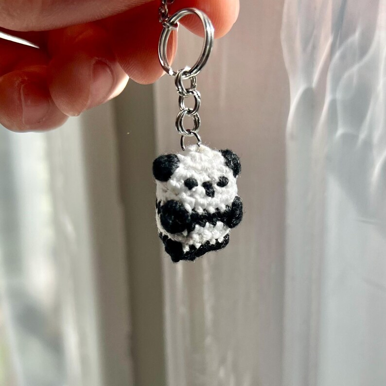 Mini Crochet Panda Keychain - Etsy