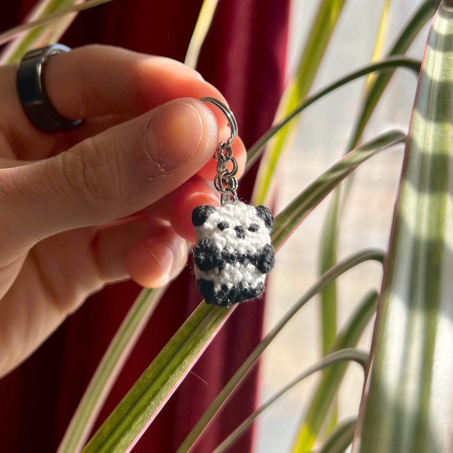 Mini Crochet Panda Bear Keychain, Handmade Amigurumi Charm - Etsy