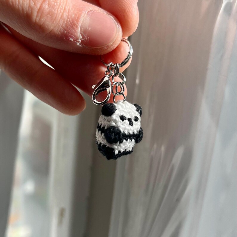 Mini Crochet Panda Keychain - Etsy