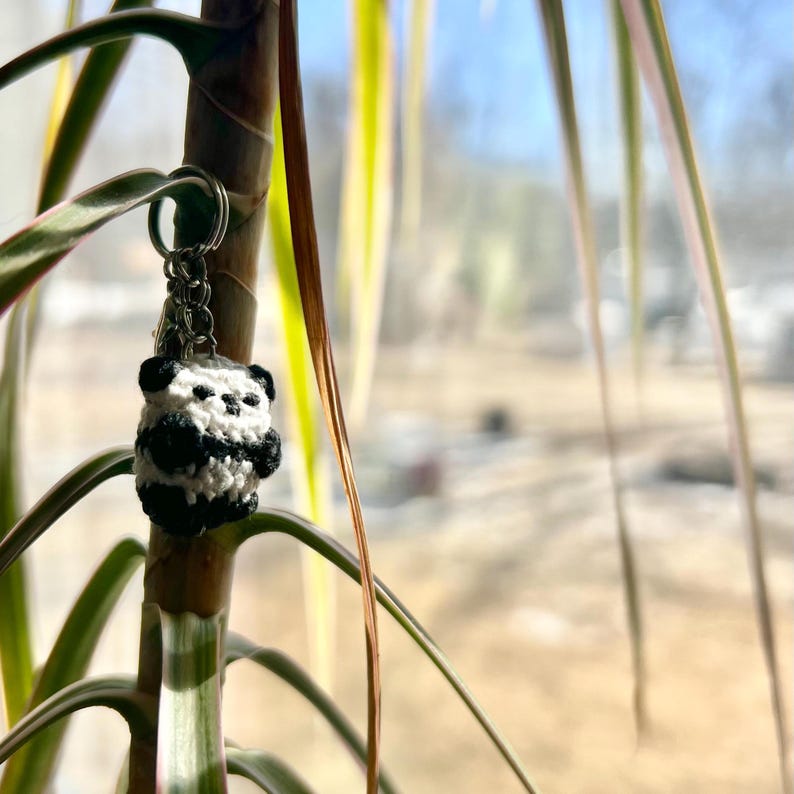 Mini Crochet Panda Bear Keychain, Handmade Amigurumi Charm - Etsy
