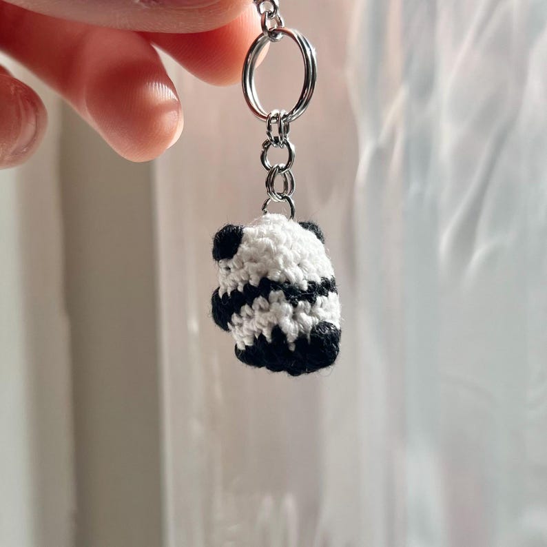 Mini Crochet Panda Keychain - Etsy