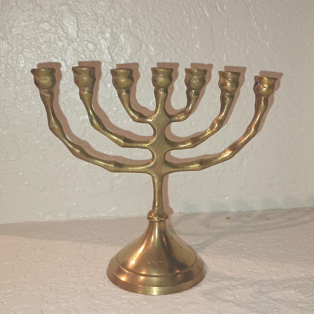 1960s Vintage Brass Menorah, From Israel, 5 in (12.7 Cm) - Etsy