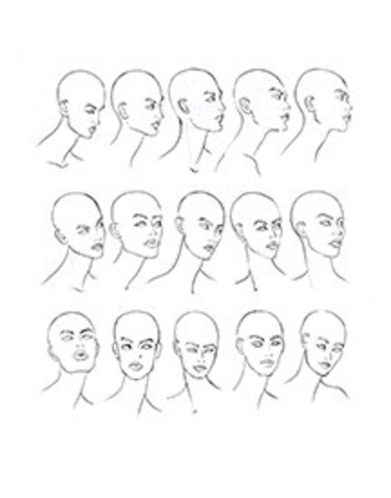 Human Head Drawing Template