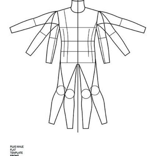 FASHION FLATS TEMPLATES Male Plus Size - Etsy