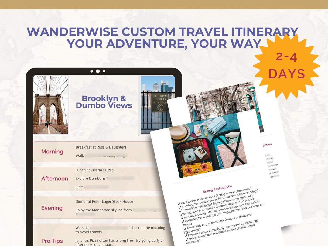 Custom 2-4 Day Travel Itinerary | Personalized Trip Plan With Dining ...