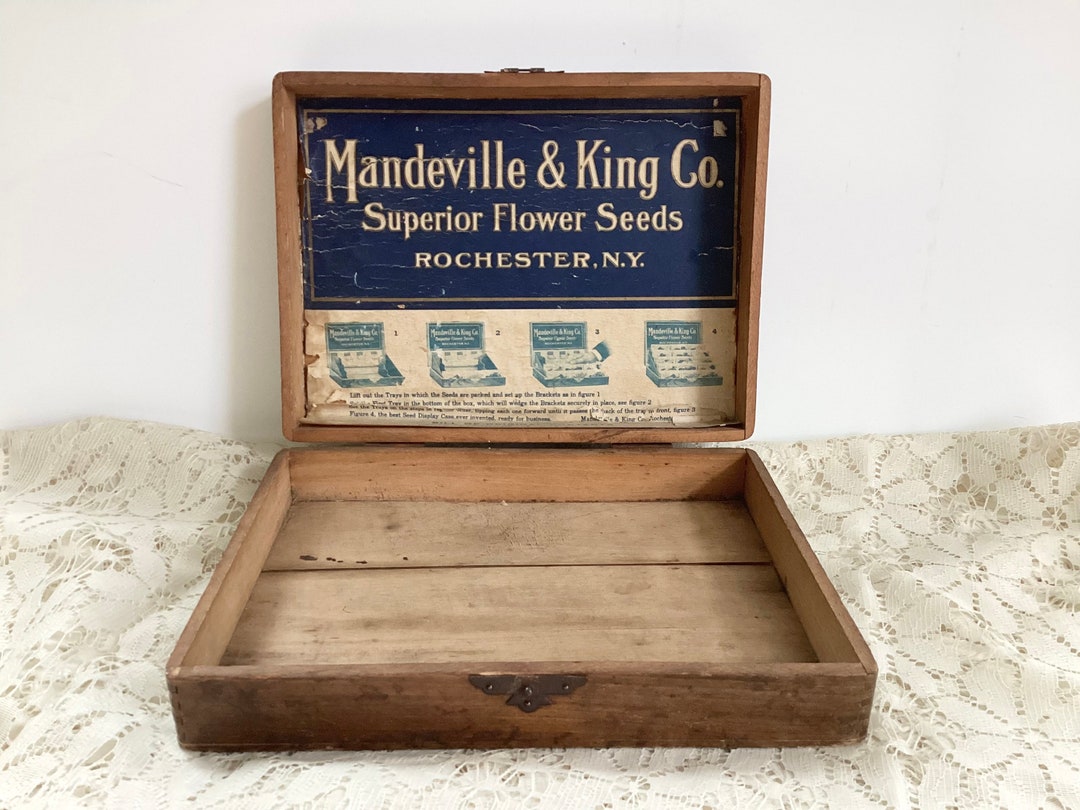 Antique Mandeville & King Co. Superior Flower Seeds Store Display Box ...