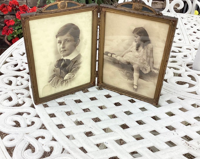 Vintage 1920s Art Deco Double Picture Frame - Etsy