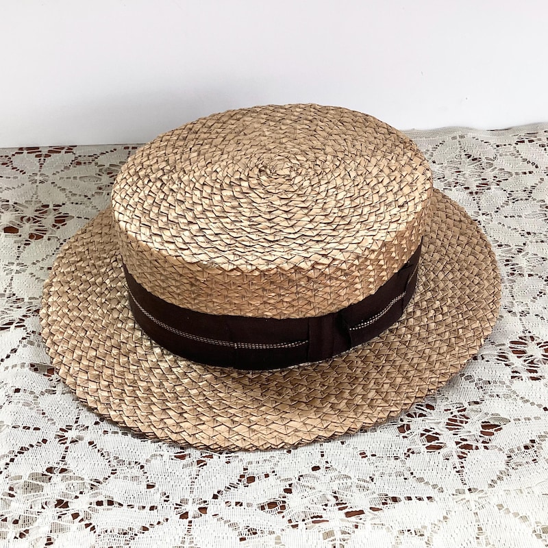 Straw Boater Hat - Etsy