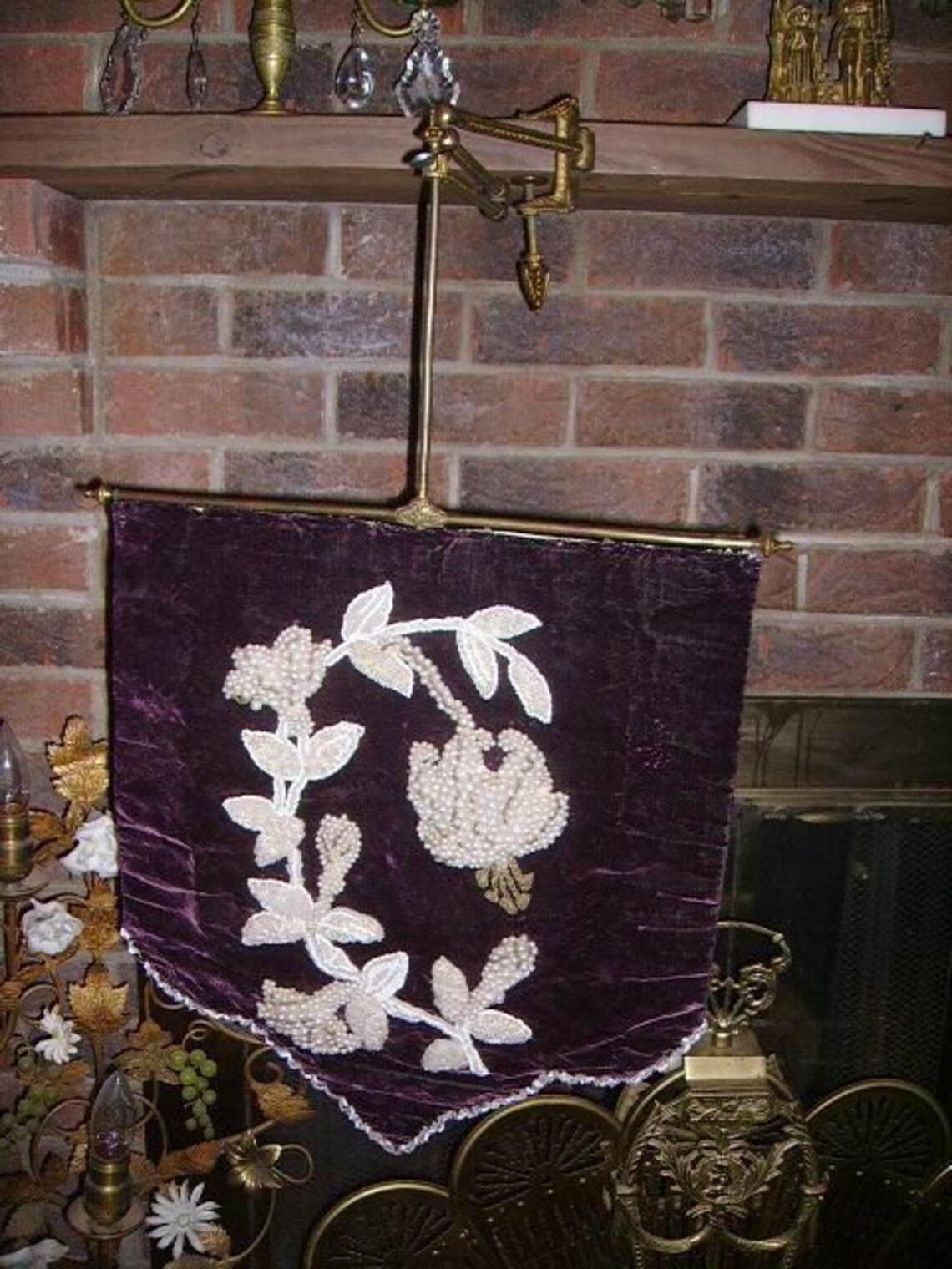 Rare Antique Victorian French Beadwork Face Screen/1800's | Etsy