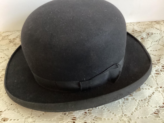 Antique Vintage Men’s Black Bowler Hat /J.Sebastian C… - Gem