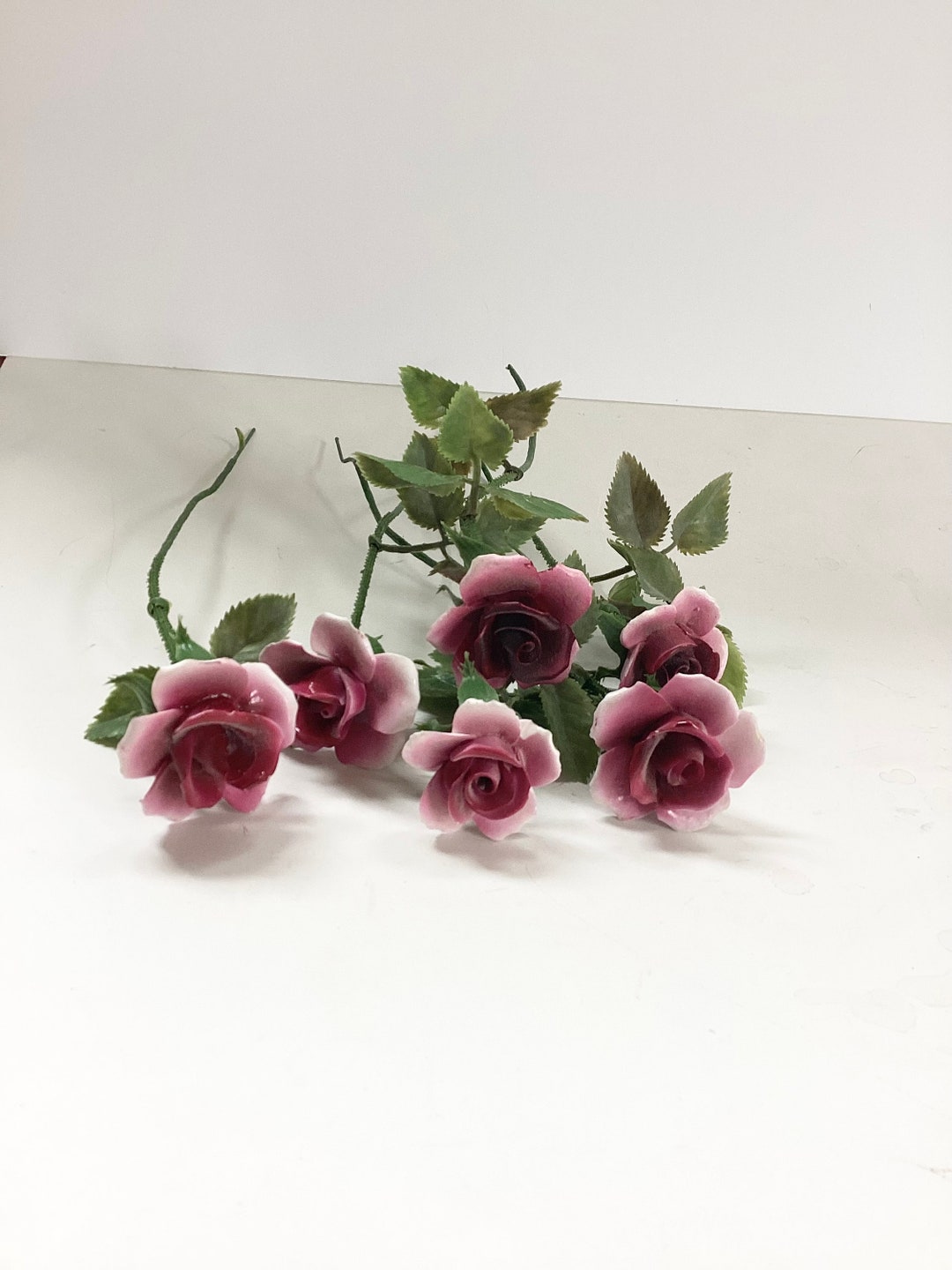 Vintage Pink Porcelain Roses/individual Pink Porcelain Roses/cottage ...