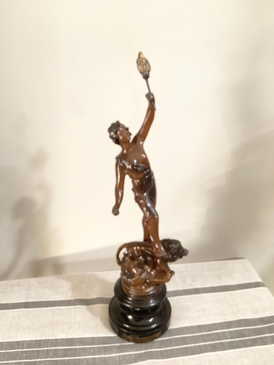Antique French “la Force” Spelter Metal Statue - Etsy