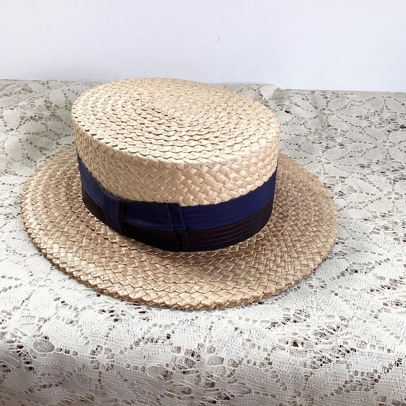 Straw Boater Hat - Etsy