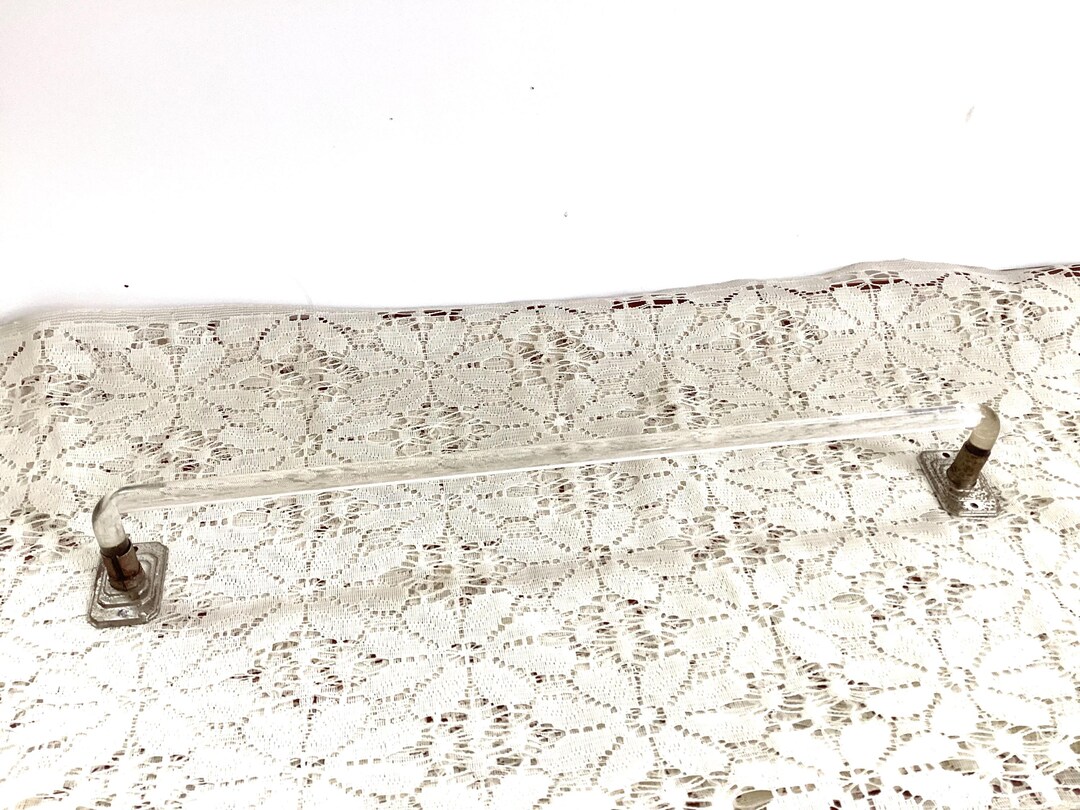 Antique Vintage Glass Towel Rod Bar With Chrome Mounts 18 Towel Rack - Etsy