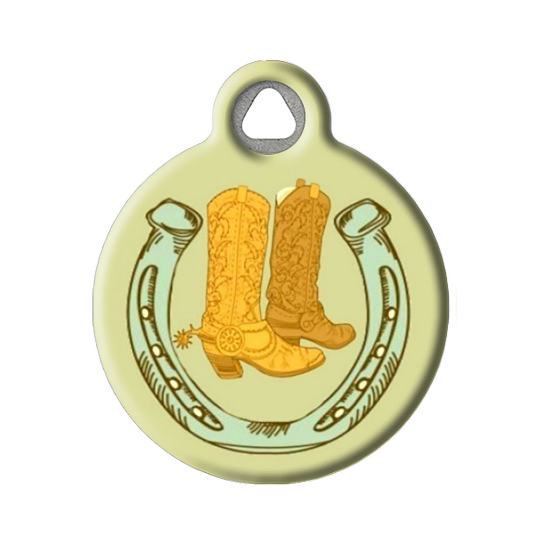 Cowboy Boots Western Dog Tag for Dogs and Cats Personalized Pet ID Tag ...