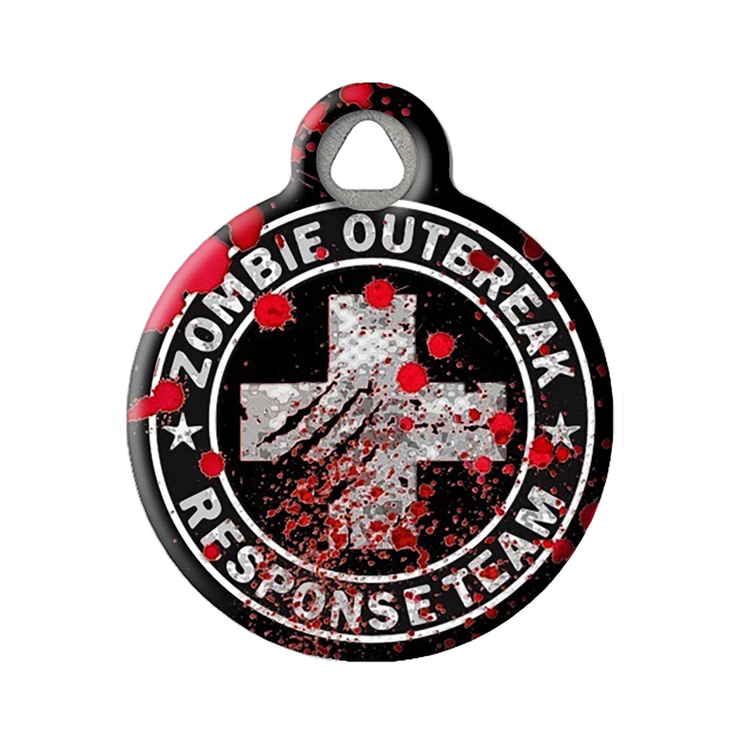 Zombie Outbreak Response Team Spooky Halloween Themed Pet ID Tag by Dog ...