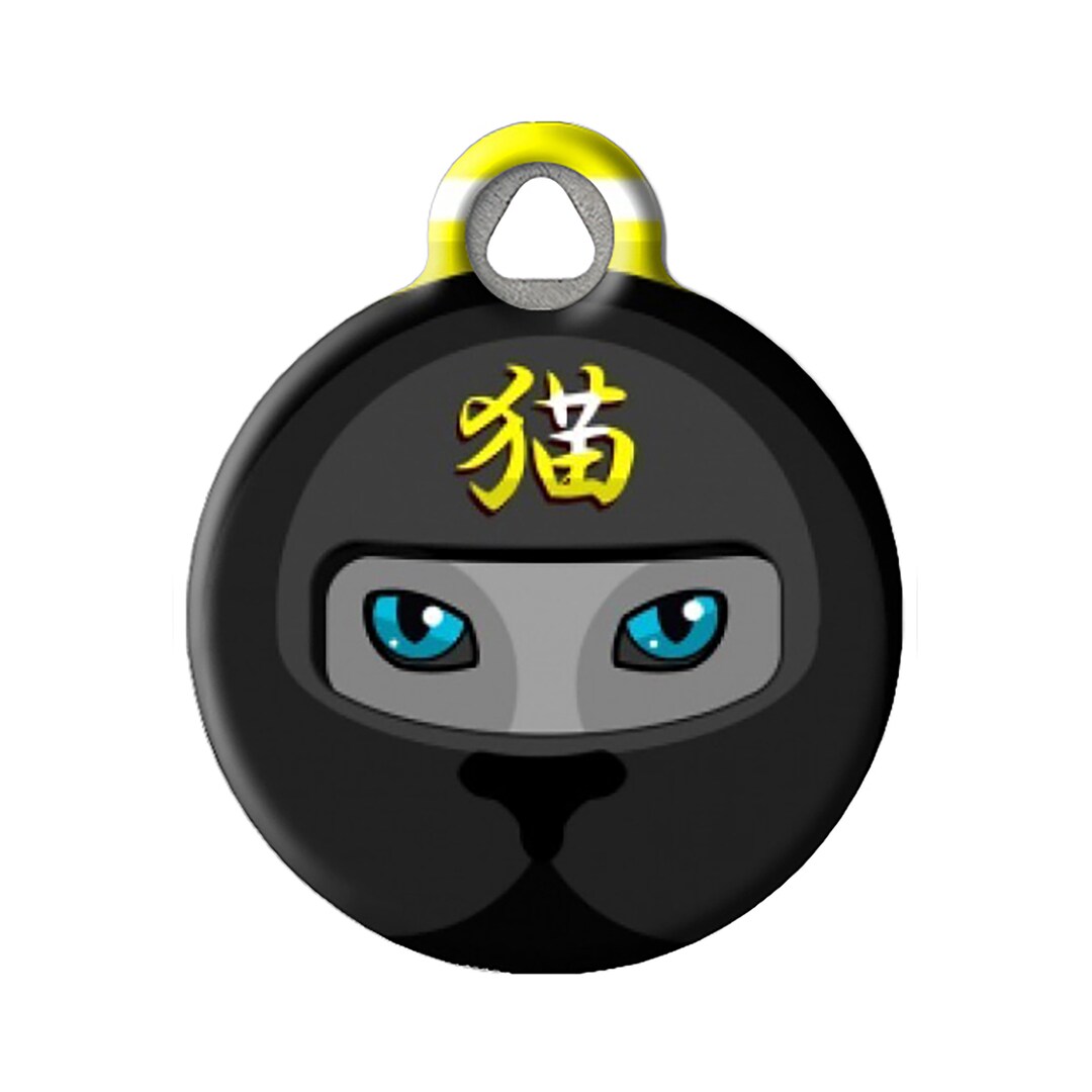 Black Ninja Mask Cat Personalized Pet ID Tag for Cats and Kittens by ...
