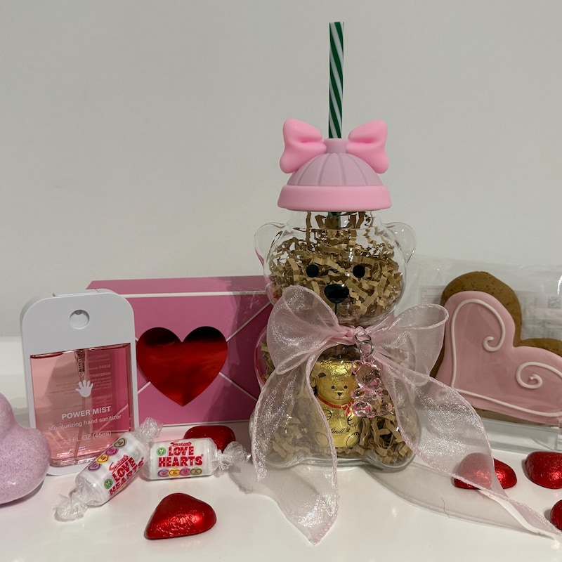 Pink Glass Bear Cup - Etsy UK