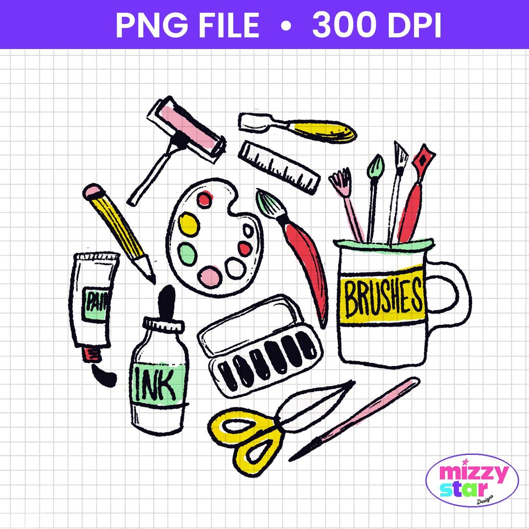 Art Supplies Png, Clipart, Art Doodle, Artist Supplies Doodle, Creative ...