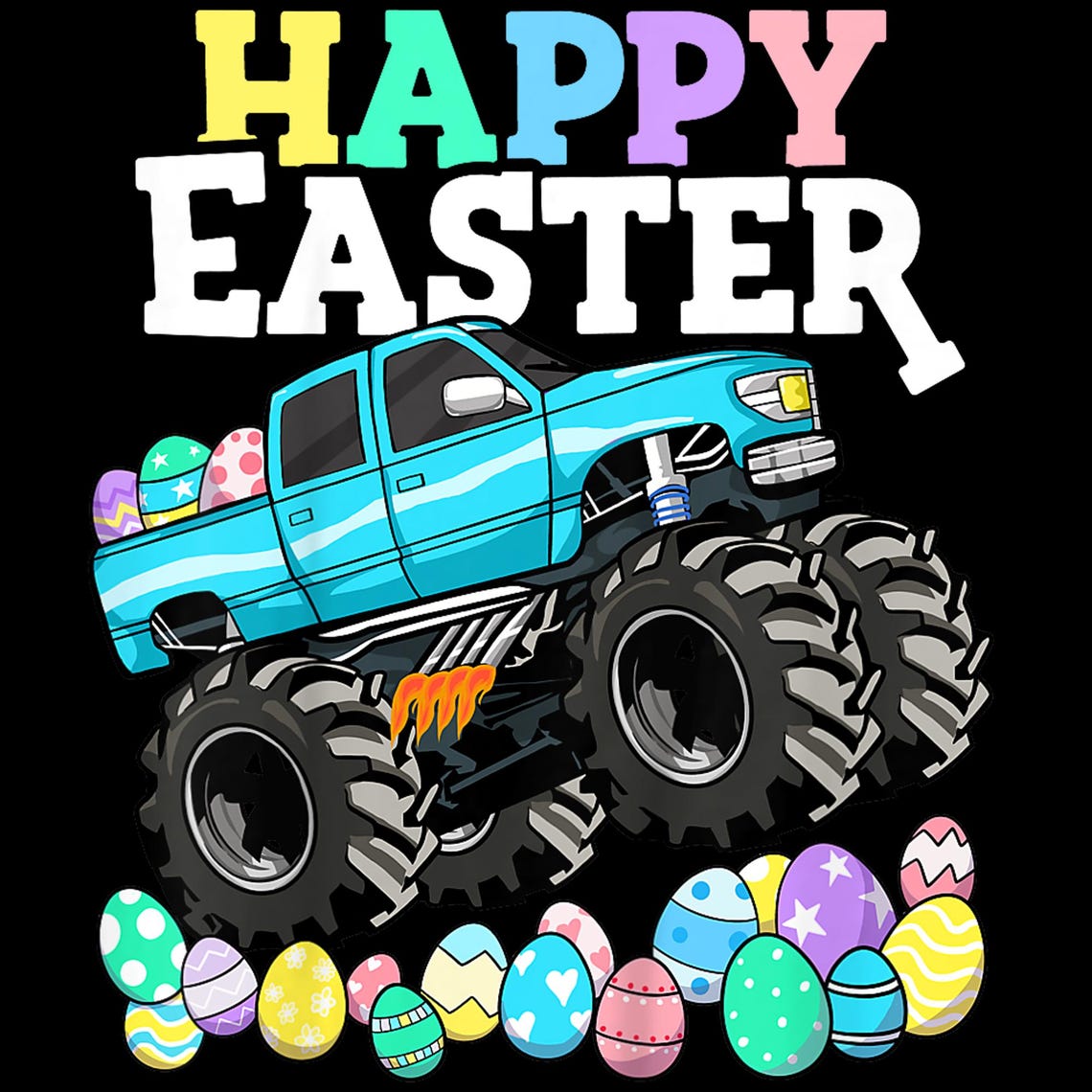 Happy Easter Monster Truck With Easter Eggs Png,toddler Boy Easter ...
