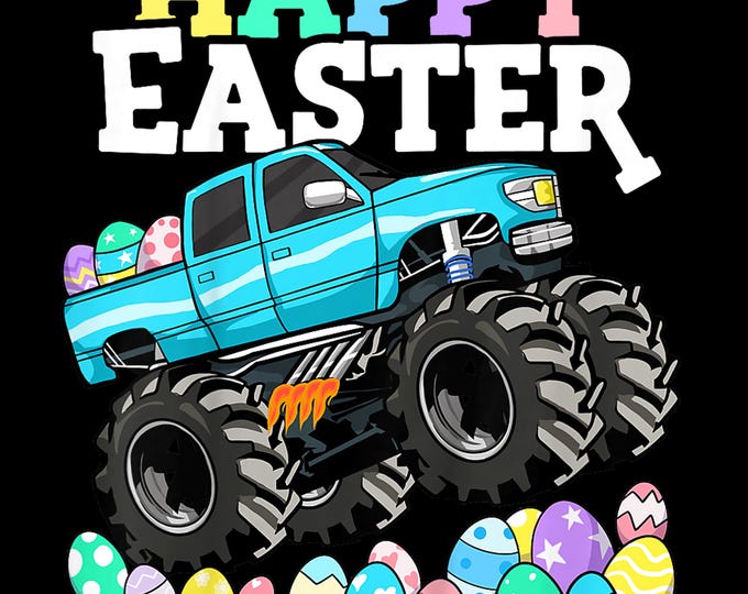 Happy Easter Monster Truck With Easter Eggs Png,toddler Boy Easter ...