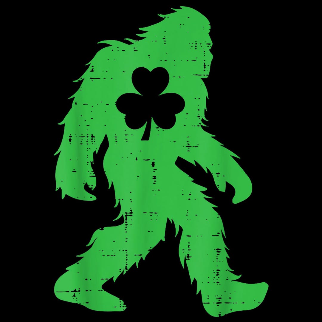 St. Patrick's Day Bigfoot Png,sasquatch Shamrock Clipart for Men,women ...