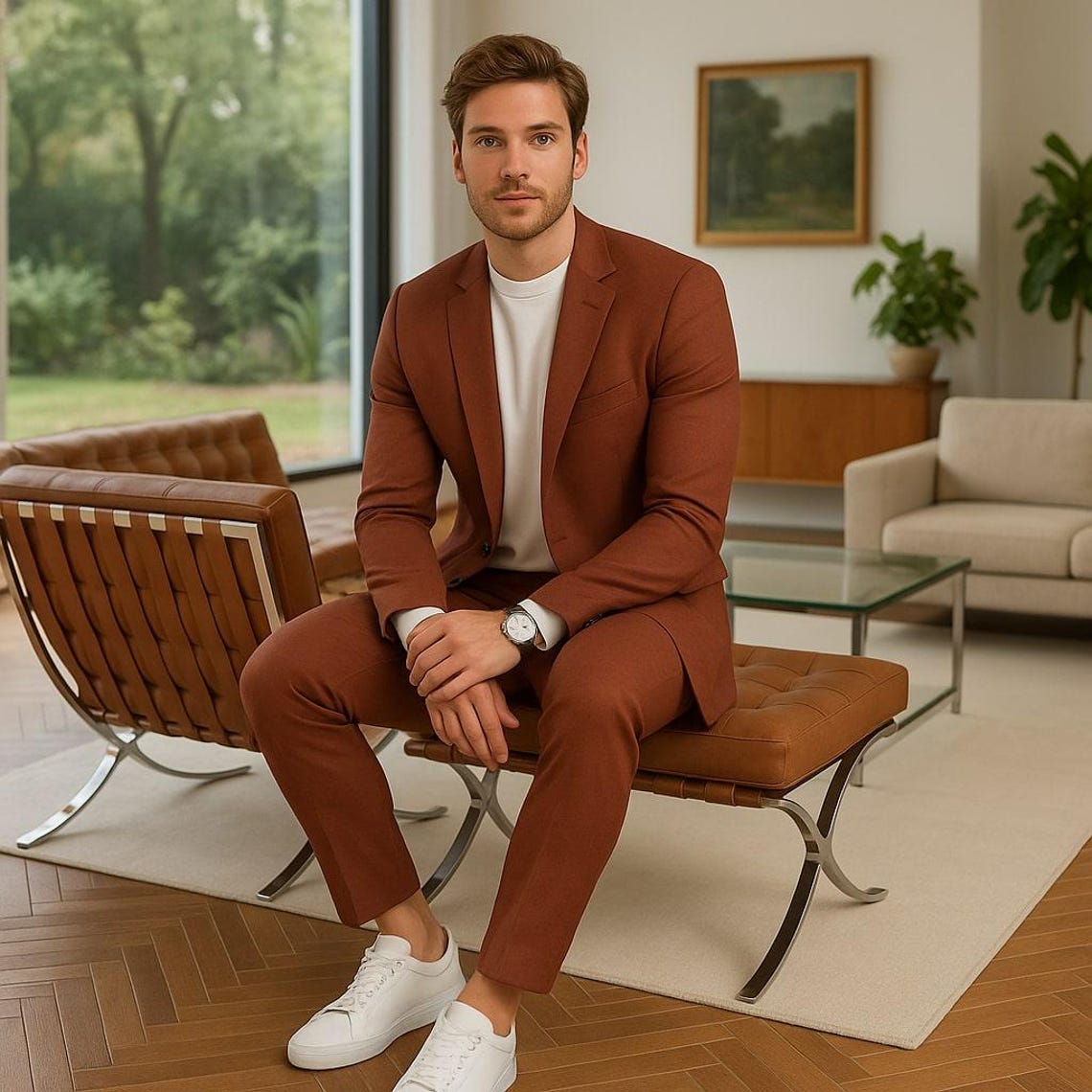 Rust Terracotta 2 Piece Suit for Men | Wedding, Prom, Groom & Formal ...