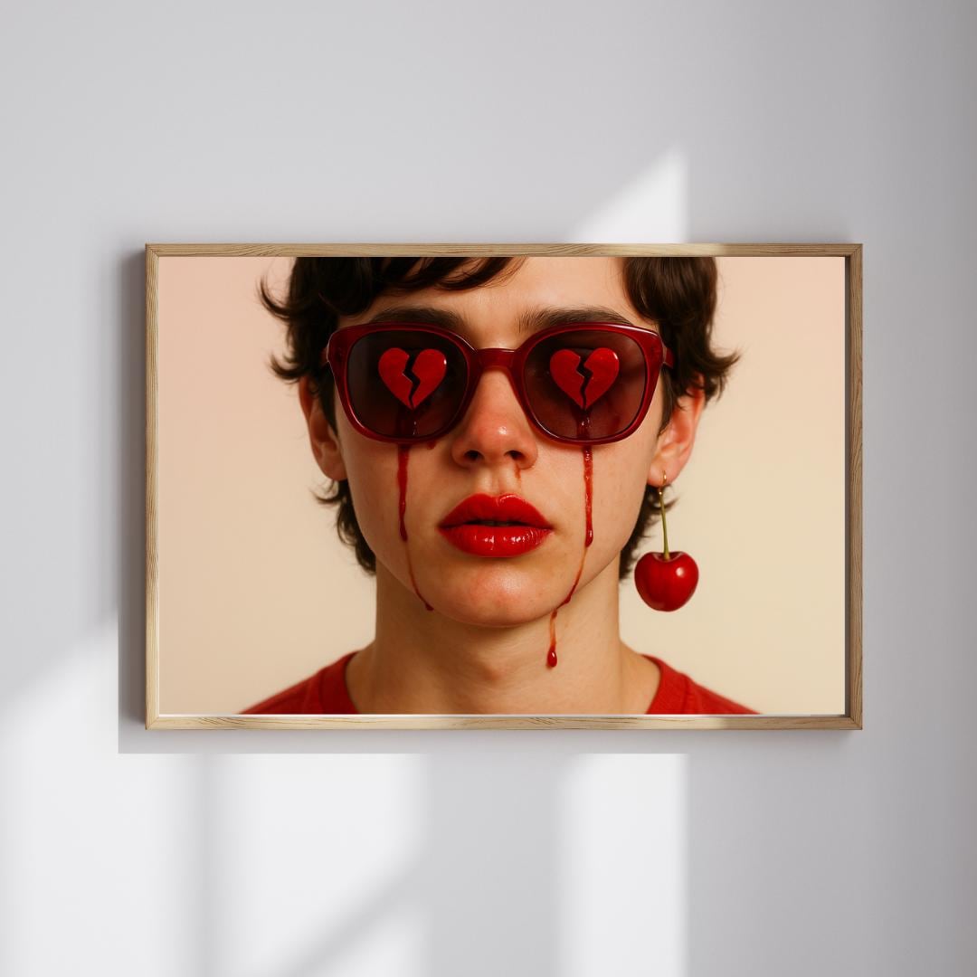 Cherry Tears Poster | Aesthetic Heartbreak Print to Print | Sad Girl ...