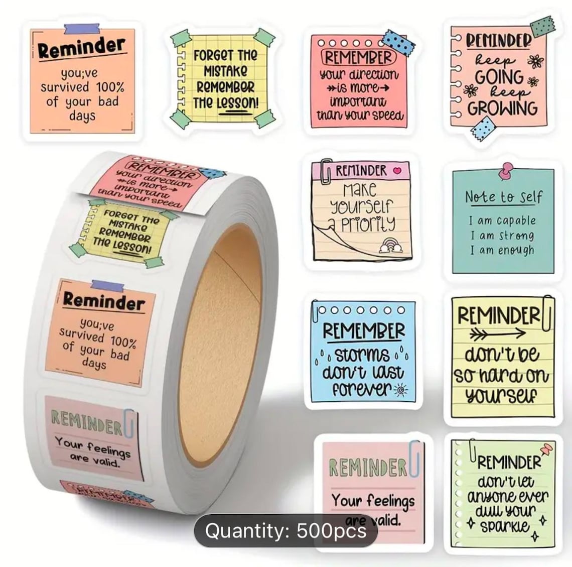500pcs Motivational Inspirational Quote Stickers Encouragement Cute ...