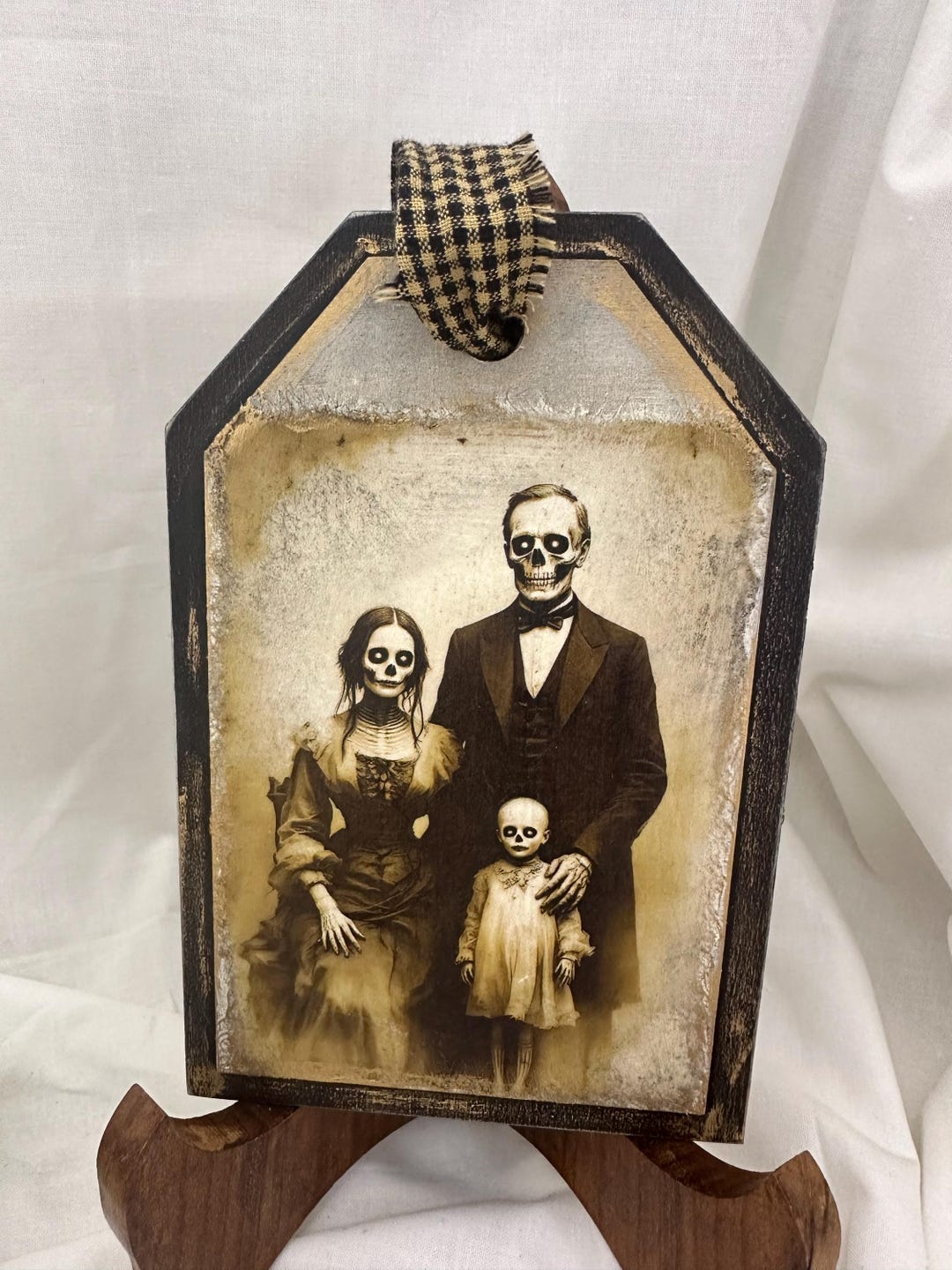 Halloween Skeleton Family Tag – Spooky Vintage Rice Paper Décor With ...