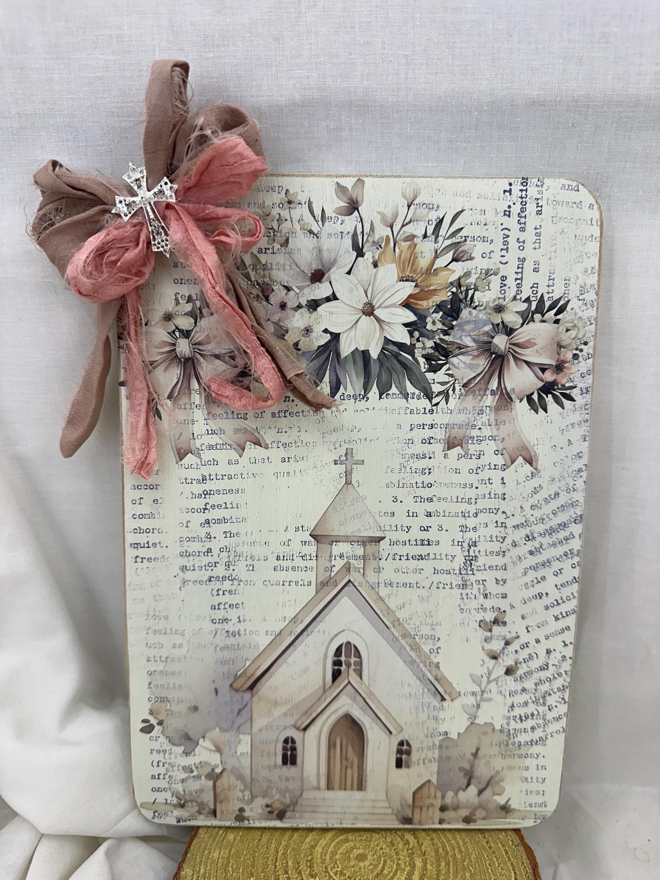 Rustic Church Decorative Cutting Board Shelf Leaner - Etsy