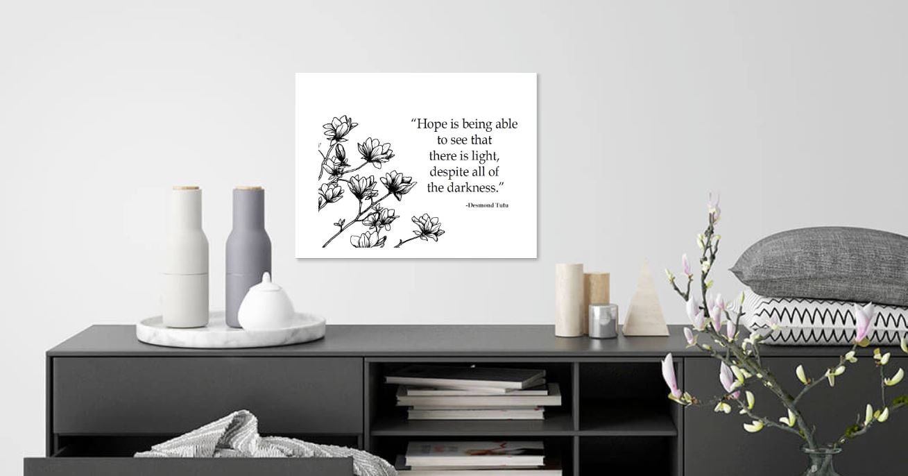 Floral print inspirational quote botanical art print - Etsy España