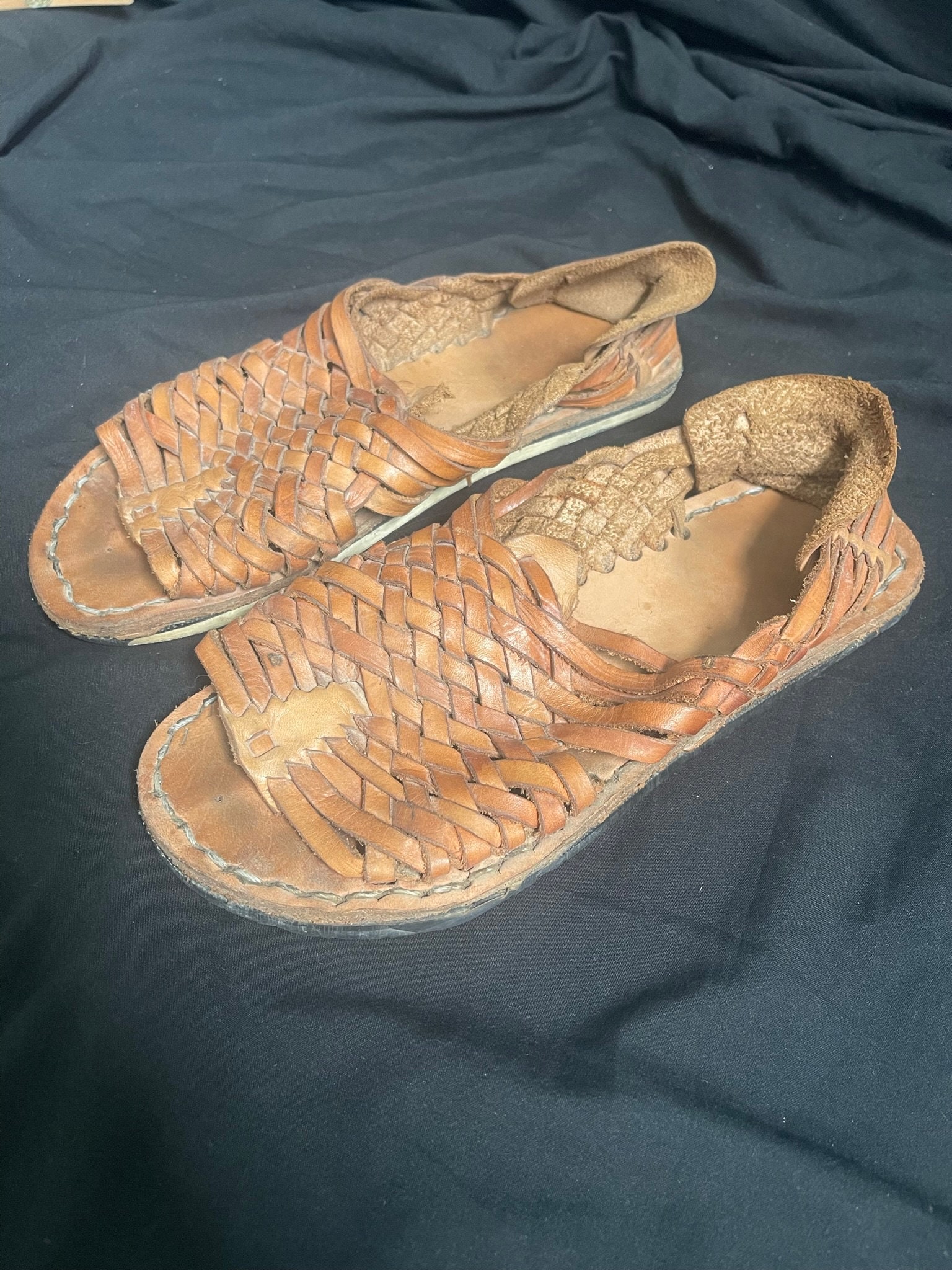 Vintage Woven Authentic Mexican Leather Huarache Sandals With Tire ...