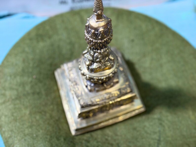Handmade Copper Buddhist Chaitya Statue – Palm Size Spiritual & Table ...