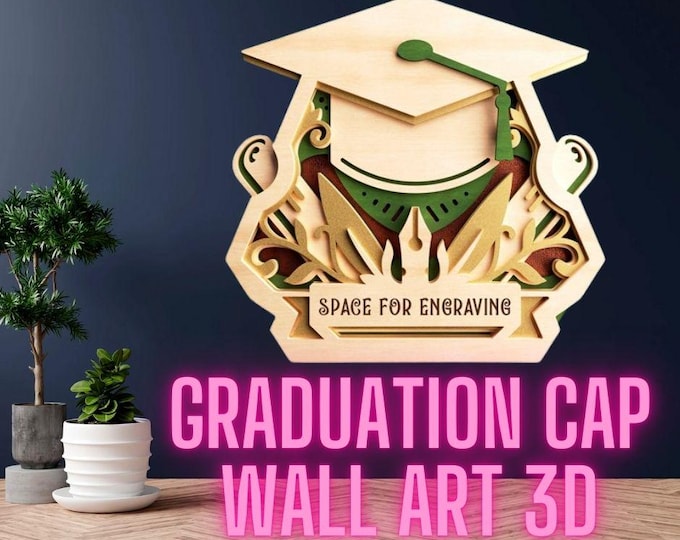 Laser Cut Graduation Sign: Cap & GRAD, SVG File (digital Download ...