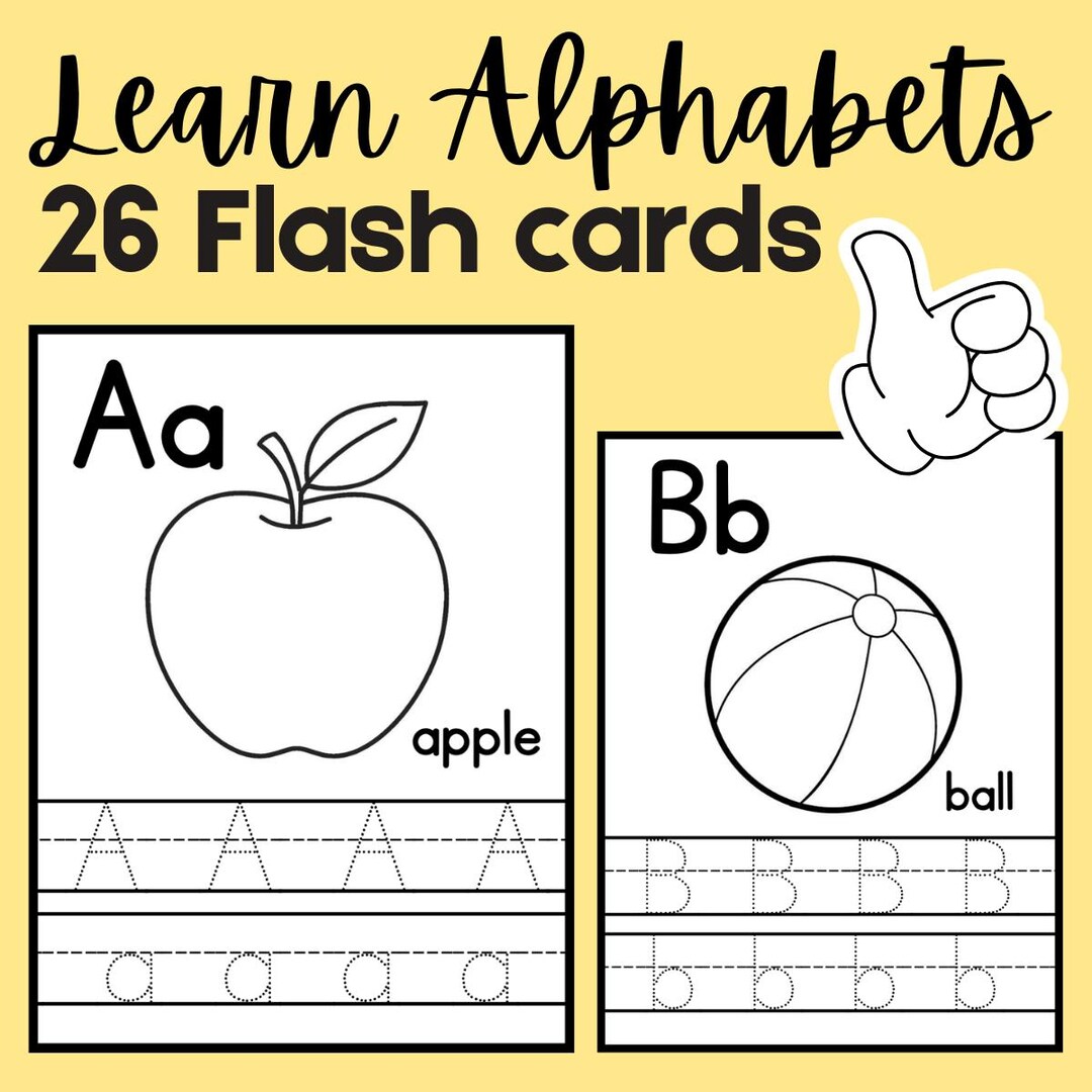 ABC Alphabet Flashcards – Capital & Small Letter Writing Practice With ...