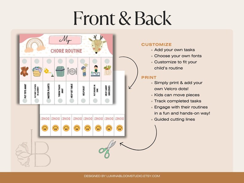 Chore and Routine Flip Chart Editable Printable, Morning Afternoon ...