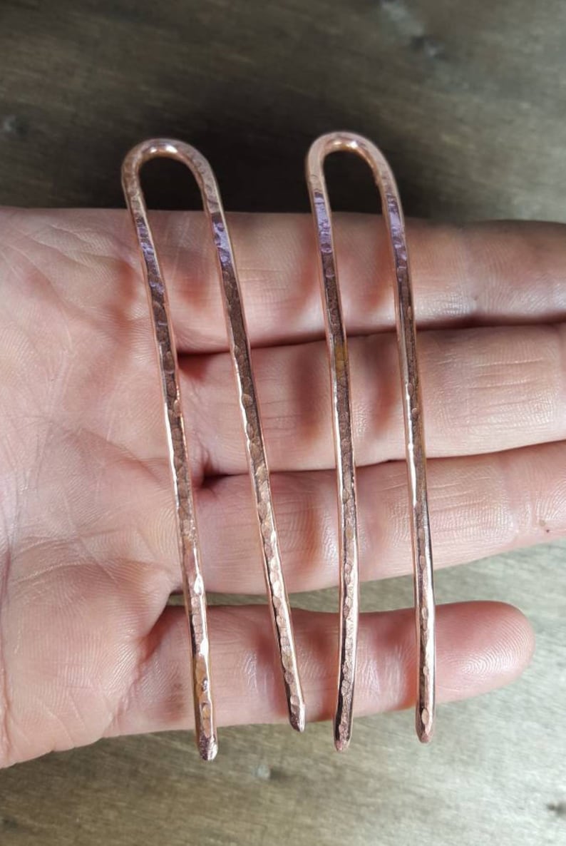 Handmade Copper Bun Holder Pin French Hair Pin Horseshoe | Etsy