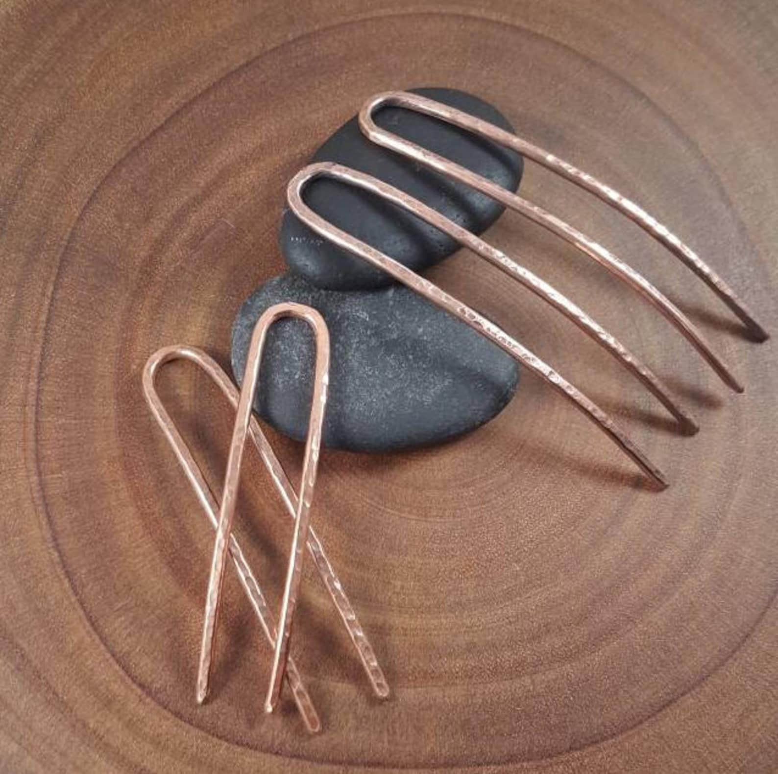 Handmade Copper Bun Holder Pin French Hair Pin Horseshoe | Etsy