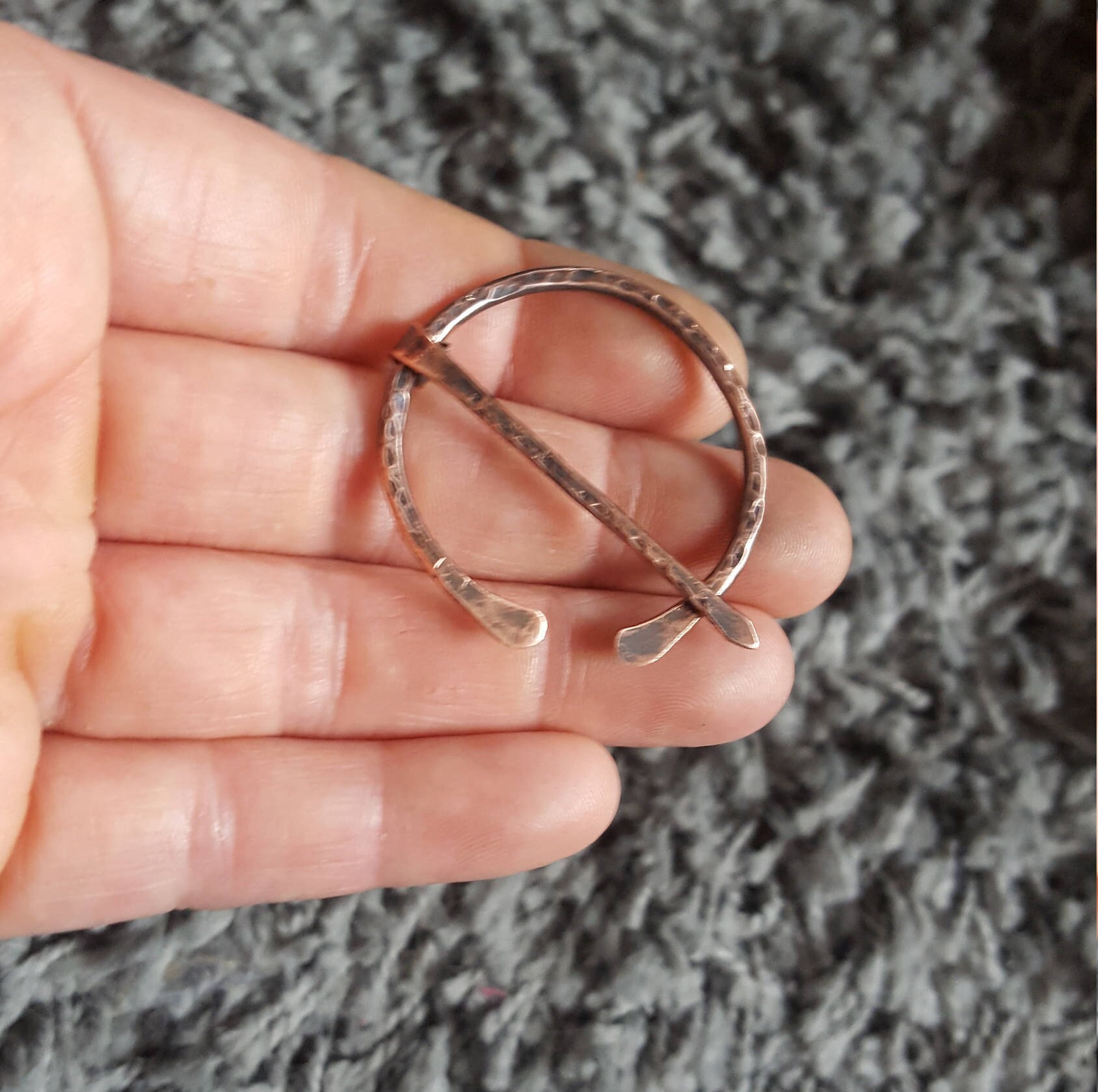 Handforged Copper Penannular Shawl Pin Copper Cloak Pin - Etsy Canada