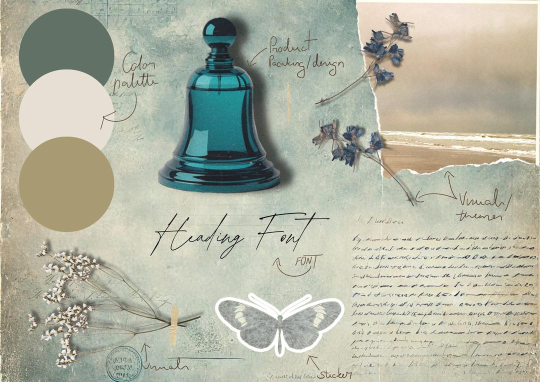 Basic Brand Identity Mood Board. Aesthetic Digital Mood Board, Creative ...