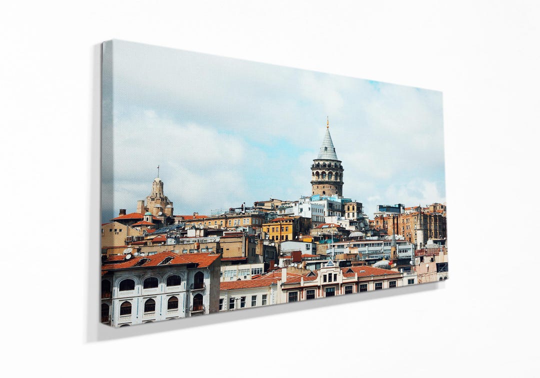 Galata Tower Turkey Art Canvas - Canvas Wall Poster Canvas Framed Decor ...
