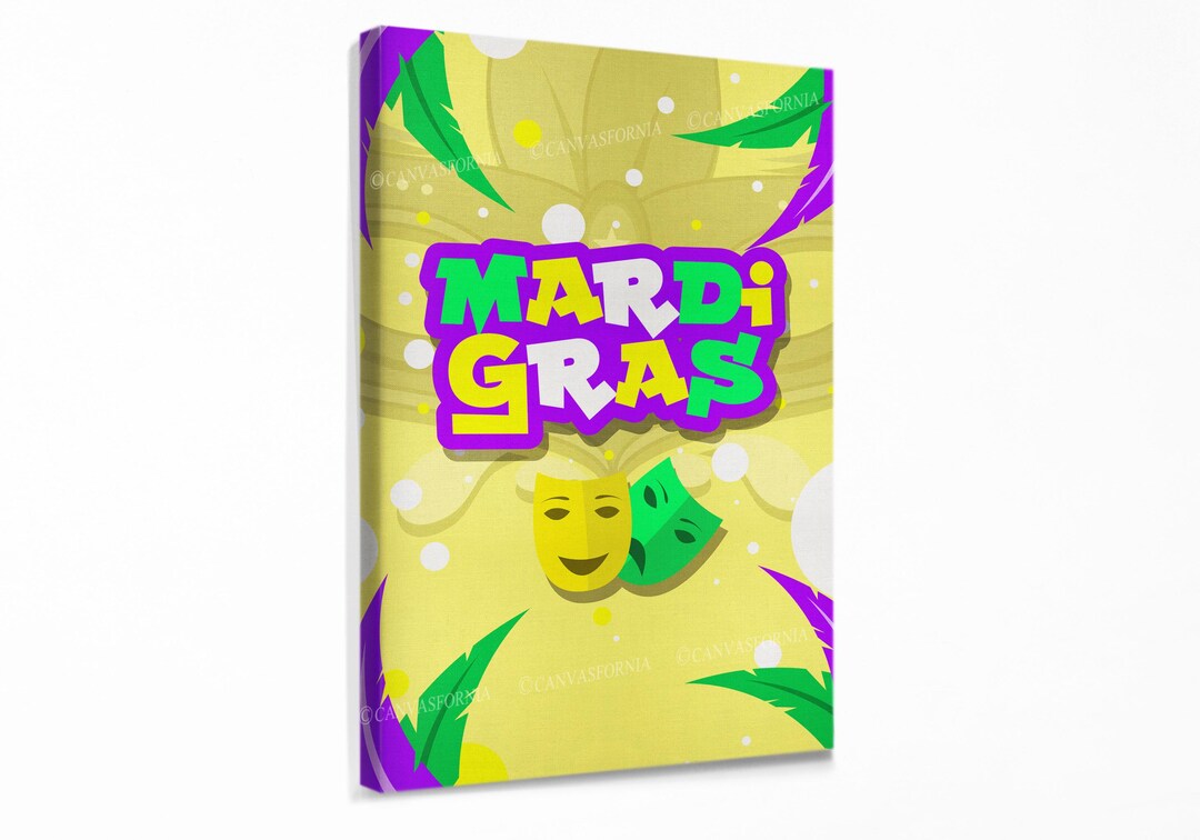 Mardi Gras Wall Art Poster - Mardi Gras Canvas Framed for Living Room ...