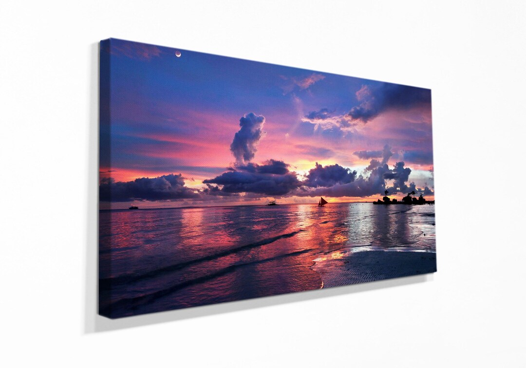 Famous Places Art Canvas boracay Beach Sunset Philippines Famous Place ...