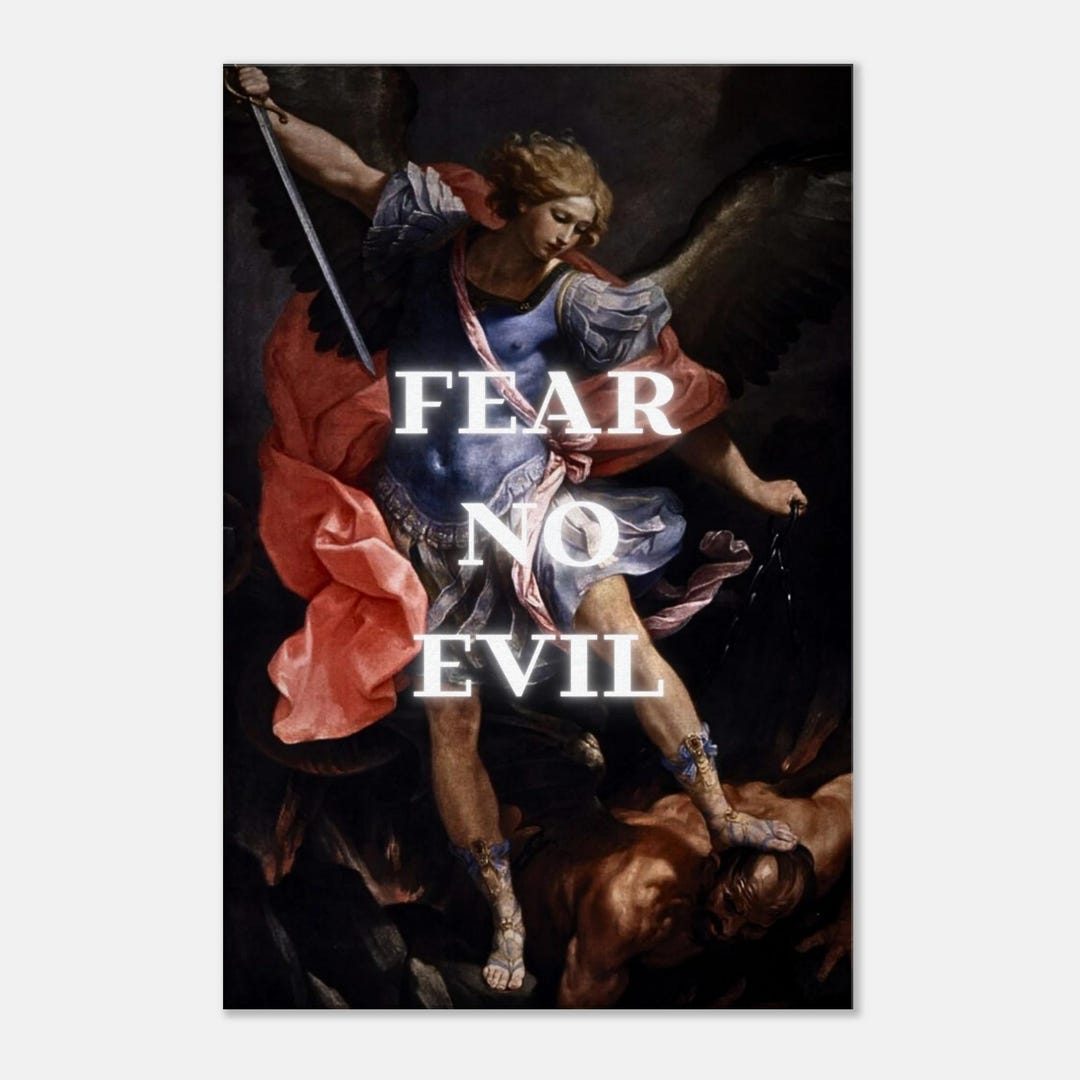 Archangel Michael Fear No Evil - Wall Art / Christianity Print ...